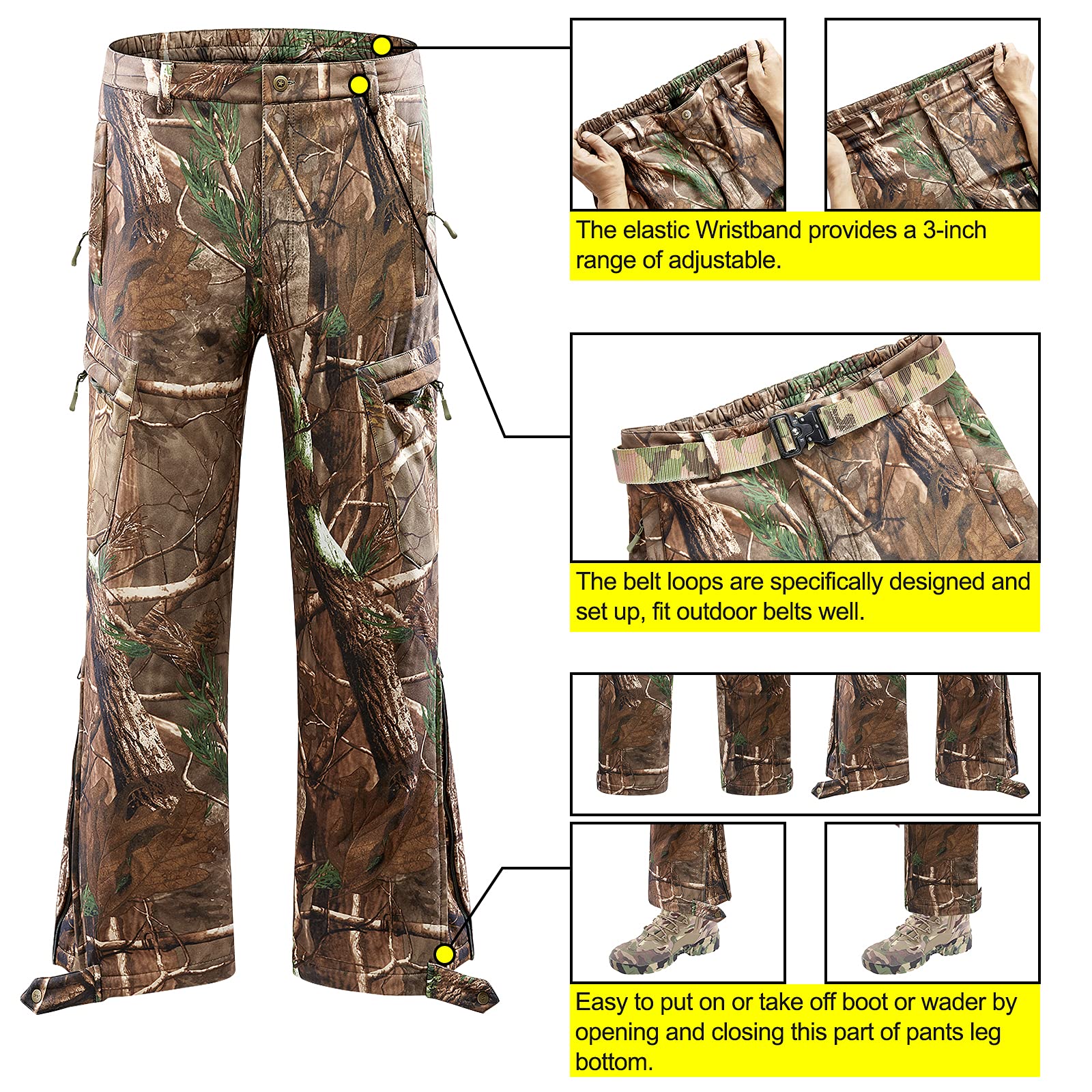 NEW VIEW Camo Hunting Clothes for Men,Quiet Warm Hunting Jacket and Pants,Water Resistant Hunting Suit for Deer Duck Bow Hunt