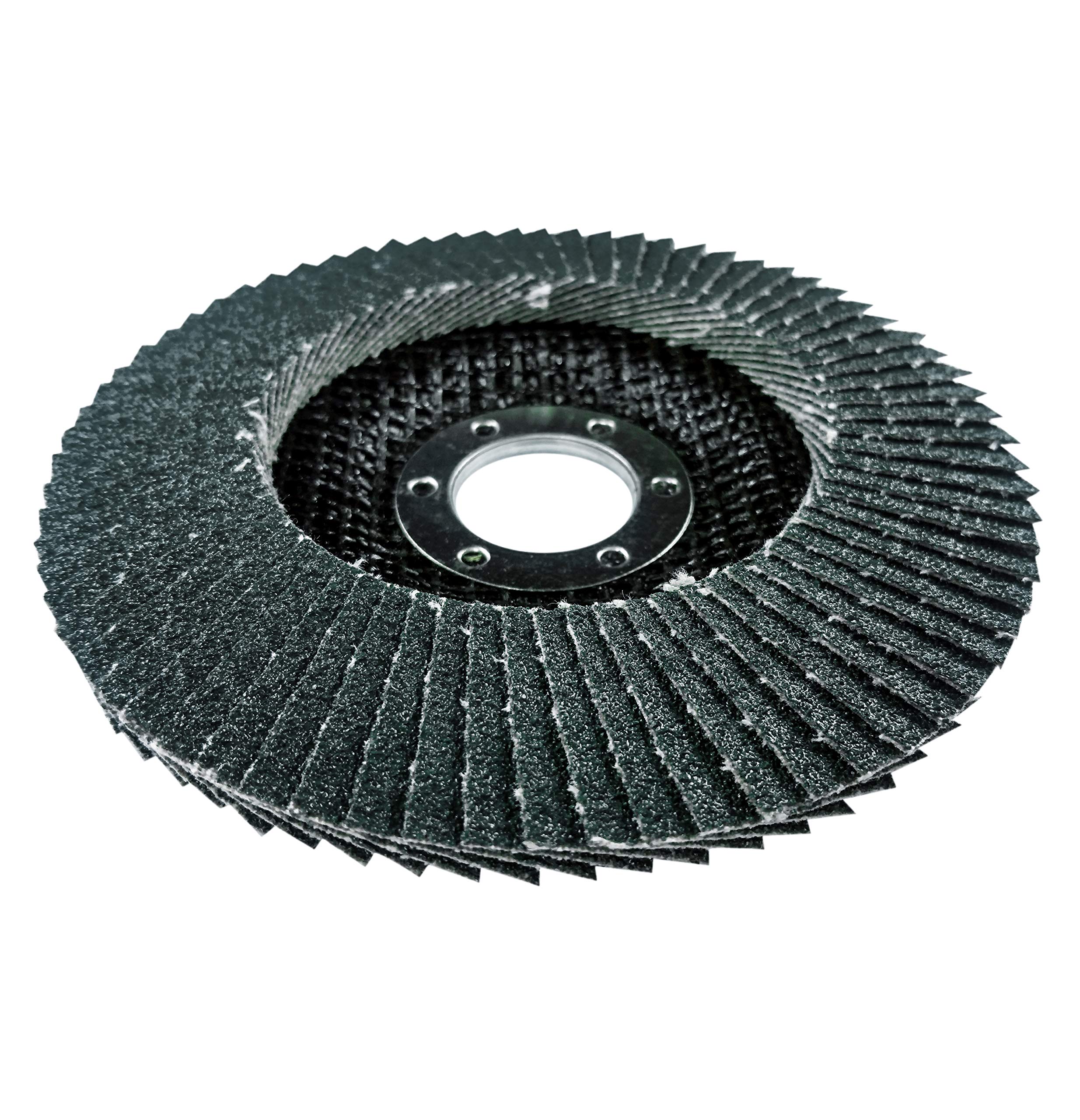 Makita® 5 Pack - 80 Grit Flap Disc For Grinders - Balanced Conditioning For Metal, Stainless Steel & Non-Ferrous - 4-1/2" x 7/8-Inch | Z80 Angled