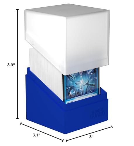 Ultimate Guard Boulder Synergy 100+, Deck Case for 100 Double-Sleeved TCG Cards, White/Blue, Secure & Durable Storage for Trading Card Games