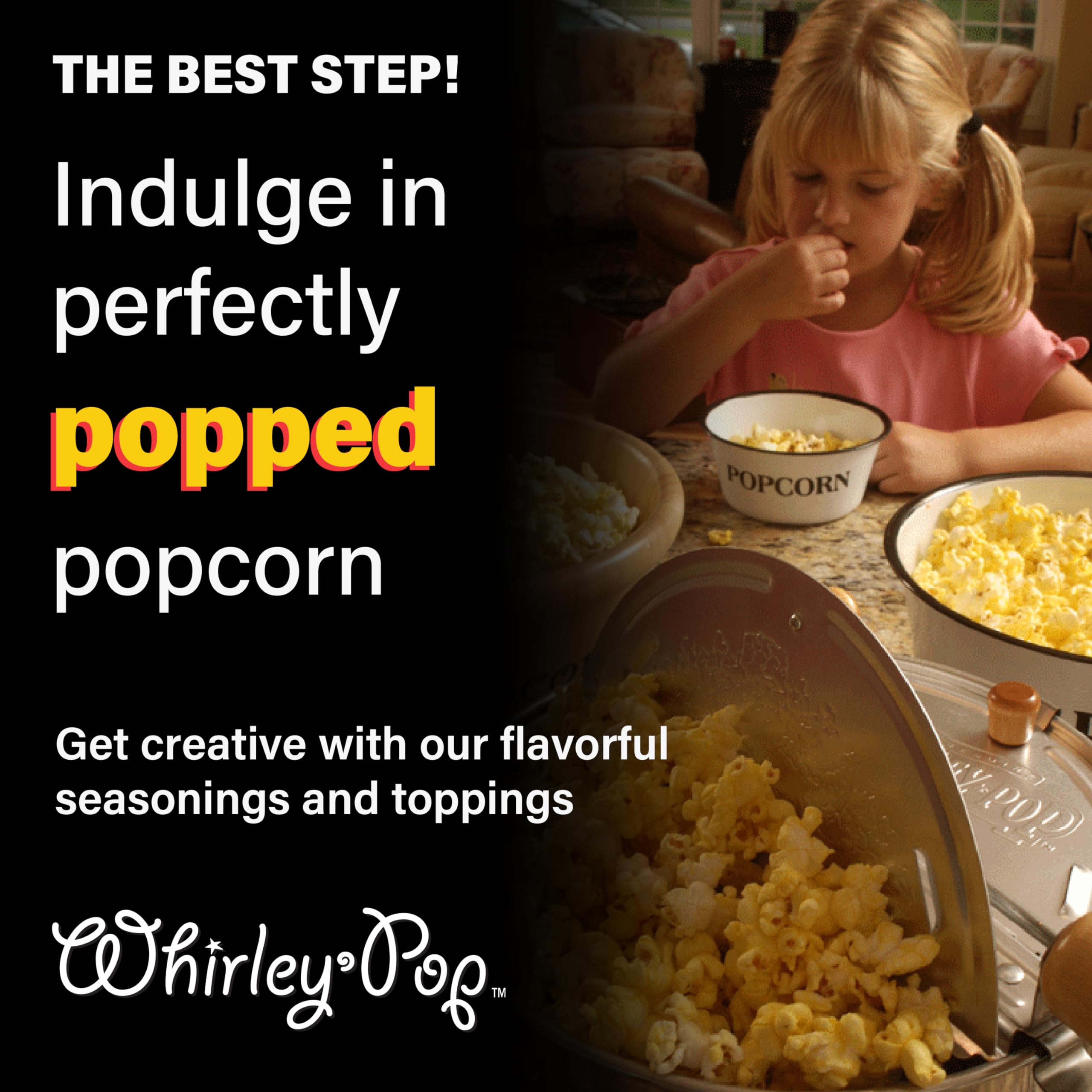 Original Whirley-Pop Popcorn Popper Kit - Metal Gear - Stainless Steel - 1 Real Theater All Inclusive Popping Kit
