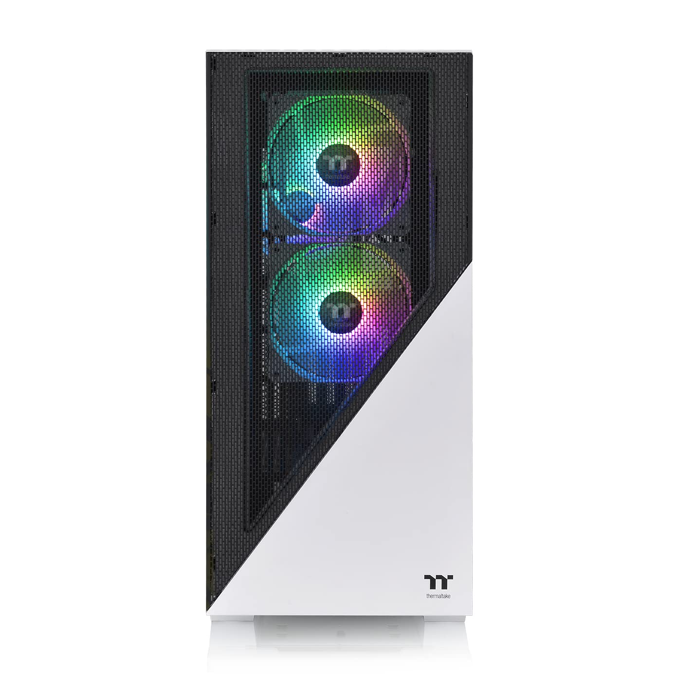 Thermaltake Divider 370 TG ARGB Motherboard Sync E-ATX Mid Tower Computer Case with 3x120mm ARGB Fan Pre-Installed, Tempered Glass Side Panel, Ventilated Front Mesh Panel, CA-1S4-00M6WN-00, White