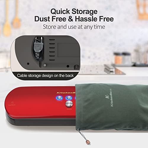 KitchenBoss Food Vacuum Sealer Machine: Vacuum Sealer Machine for Dry and Moist Foods Storage Preservation Automatic Vacuum Sealing Include 5 Pcs Food Vacuum Bags