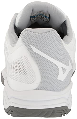 Mizuno Women's Wave Exceed Light Tennis Shoe, White/Silver, 10