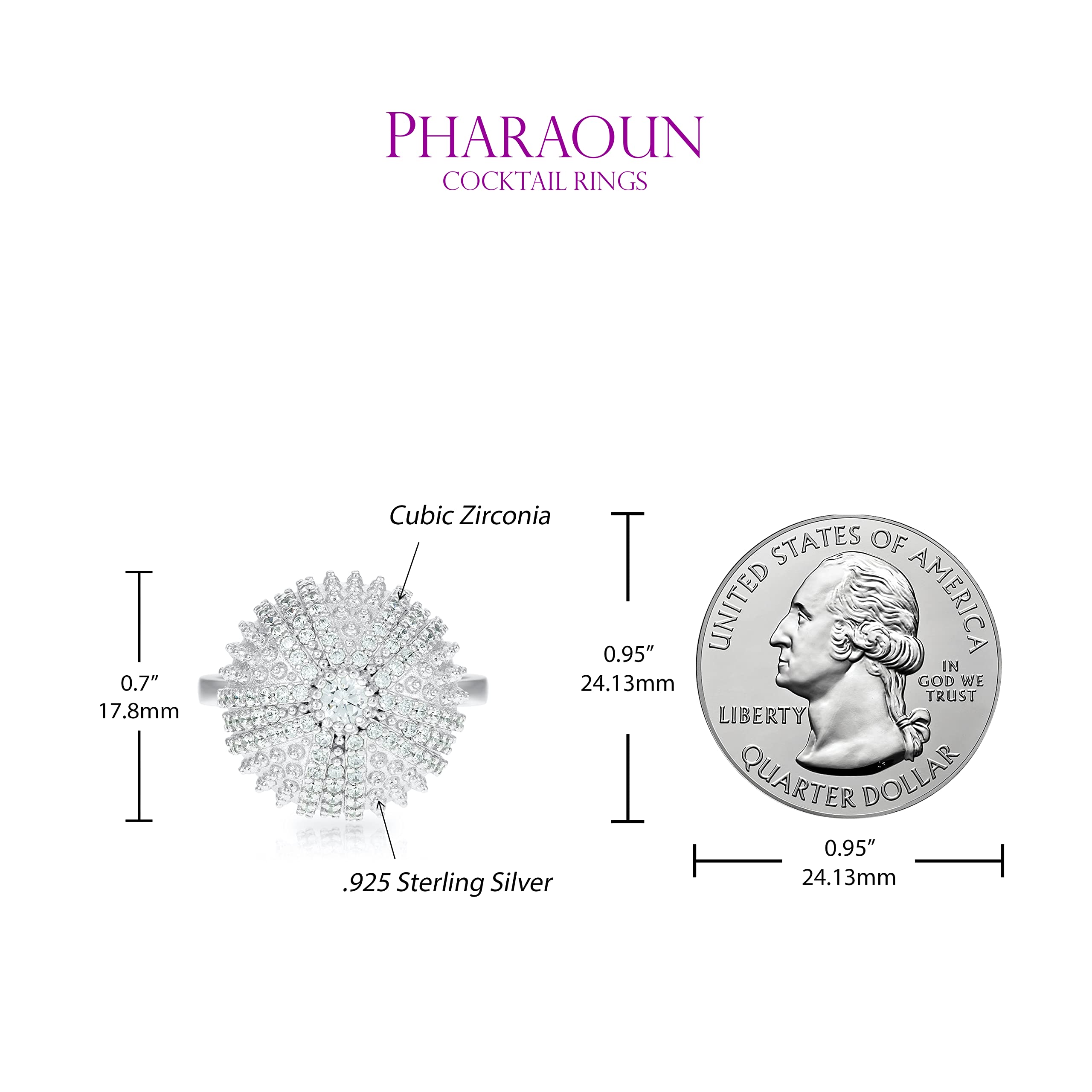 Pharaoun Mini Sea Urchin Cocktail Ring in Sterling Silver - Size 8