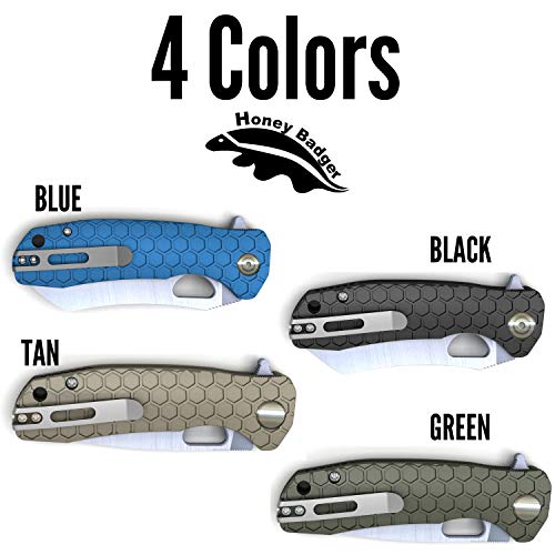 Western Active Honey Badger Pocket Knife, EDC Claw Hawkbill Folding Utility Knife, EDC Knife with Stainless Steel Blade, Claw Pocket Knives, Reversible Pocket Clip - 3.4" (Claw Smooth Large Tan)