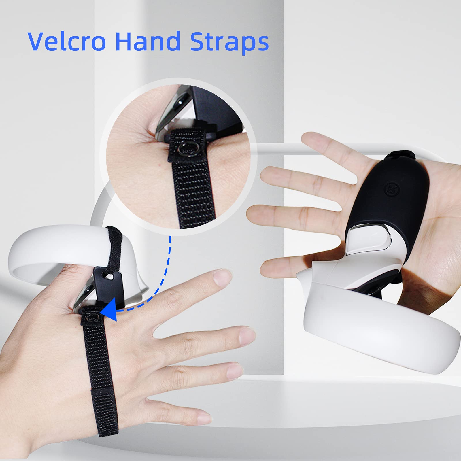 NexiGo Enhanced Touch Controller Grip Cover & Knuckle Strap & Lens Protect Cover Set for Oculus Quest 2, Professional Silicone Protection Accessories, Sweatproof, Anti-Fall, Black