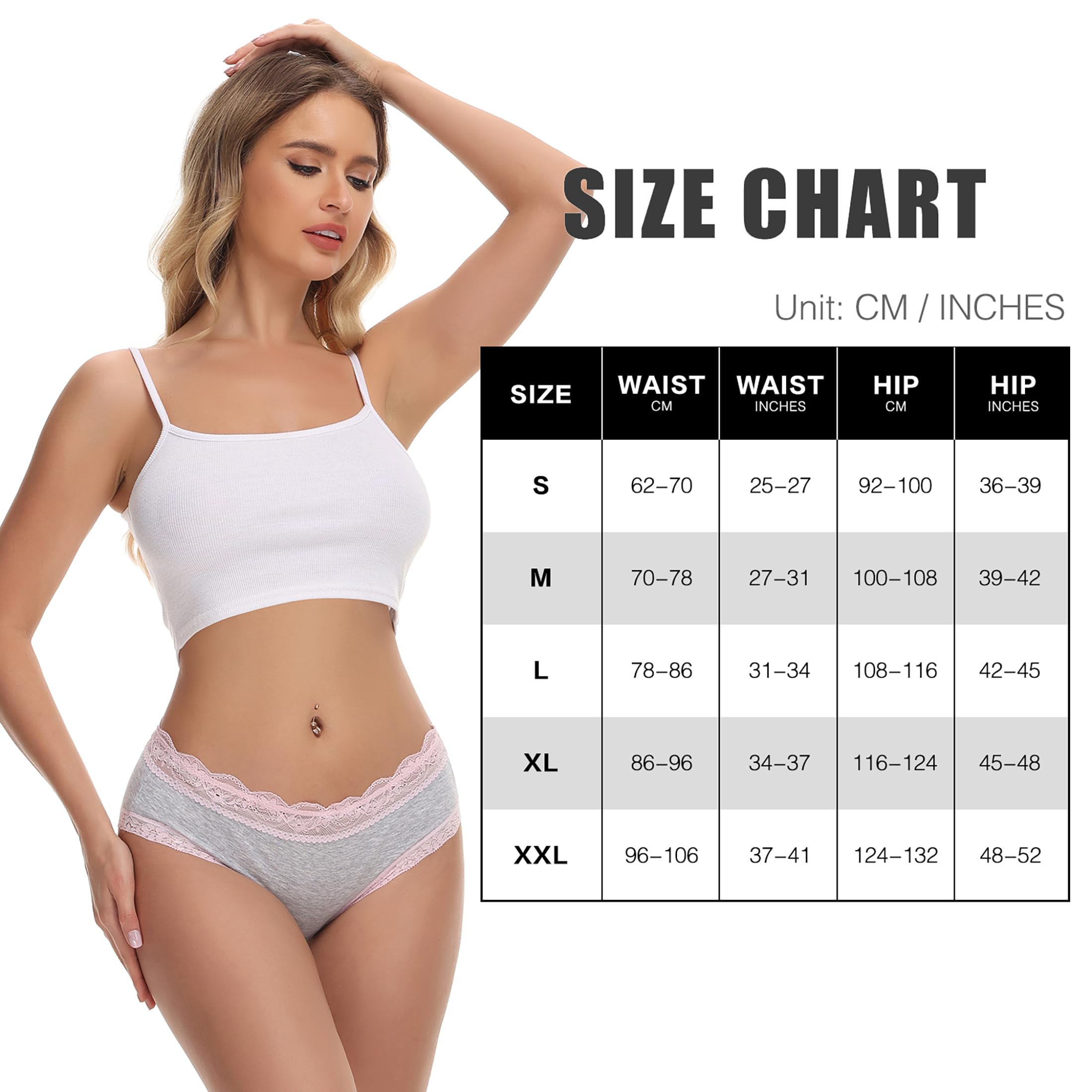 LYYTHAVON Women’s Underwear Breathable Cotton Brief Ladies Panties (Cotton F,5 Pack, Medium)