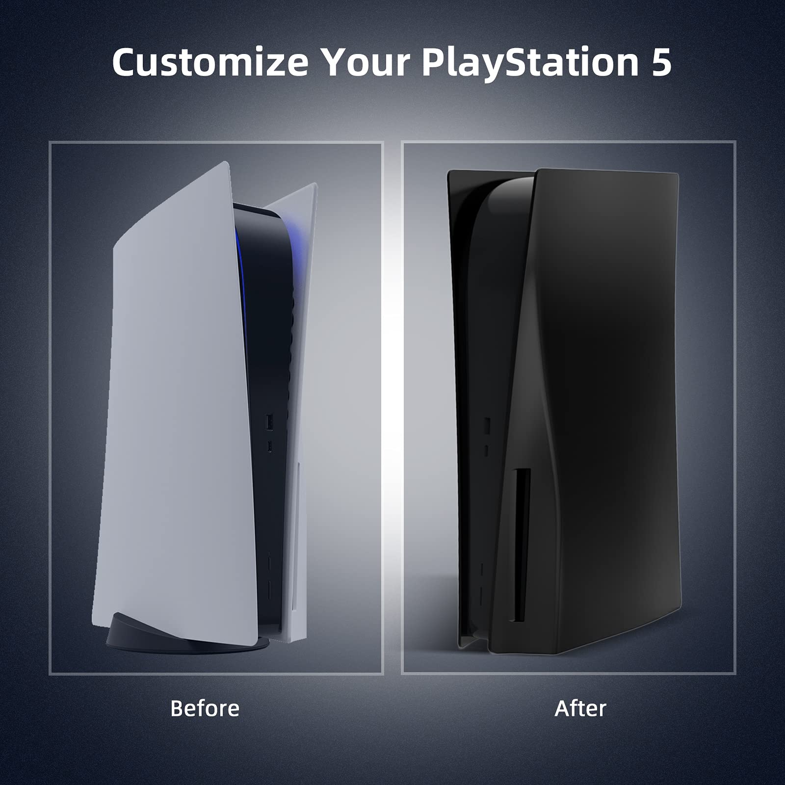 NexiGo PS5 Accessories Plates for Playstation 5 Disc Edition, ABS Anti-Scratch Dustproof Protective Shell Cover, Replacement Face Plate for PS5 Disc Edition (Matte Black)