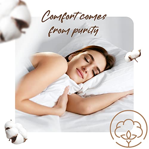 Olympic Queen Sheets Set, 100% Egyptian Cotton, Luxury 600 Thread Count, 4 Pc Super Queen Sheets Sets, Soft & Breathable, Snug Fit, 16" Deep Pocket Fitted Sheet, 2 Pillowcases & 1 Flat Sheet, Taupe