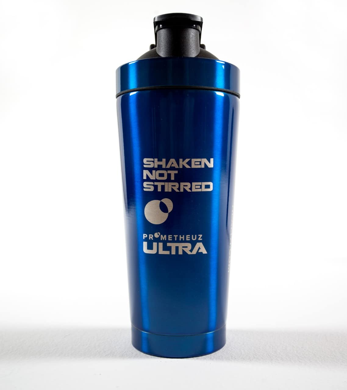 Prometheuz 24oz Stainless Steel Insulated Shaker Bottle with Wire Whisk, Double Walled Vacuum Perfect for Protein Shakes and Pre-Workout to Keeps Hot and Cold, Blue