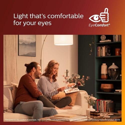 PHILIPS LED Vintage Flicker-Free Clear Spiral A19 Dimmable, Eyecomfort Technology, 500 Lumen, Soft White(2700K), 5.5W=40W, Title 20 Certified, E26 Base (565788), 1 Count (Pack of 1)