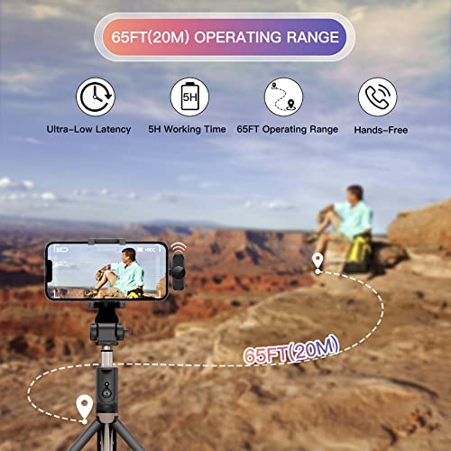 SNZIYAG Wireless Lavalier Microphone for iPhone iPad,Plug-Play Wireless Mic for Video Recording,Professional Lav Mic for YouTube,TikTok,Clip-on Microphones for Live Streaming,Auto Sync/No APP(iOS)