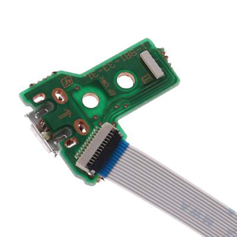 MMOBIEL Charging USB Port Replacement compatible with PlayStation PS4 Controller Dualshock 4 Model: JDS-040 12 Pin Flex Cable Incl. (+) Screwdriver