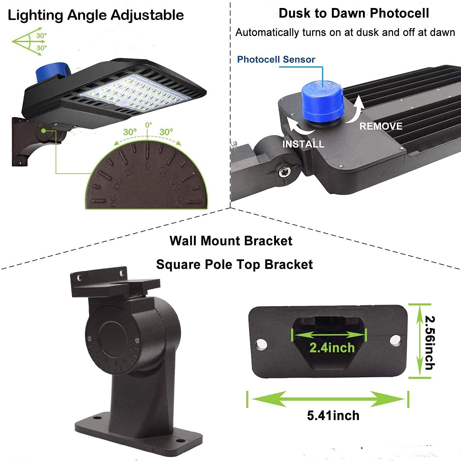 LEDMO LED Parking Lot Light Dusk to Dawn Outdoor Lighting with Adjustable Arm Mount 19500lm Waterproof Wall Light Fixtures 150W Flood Security Lights for Garage Yard Shop Warehouse Barn(3 Pack)