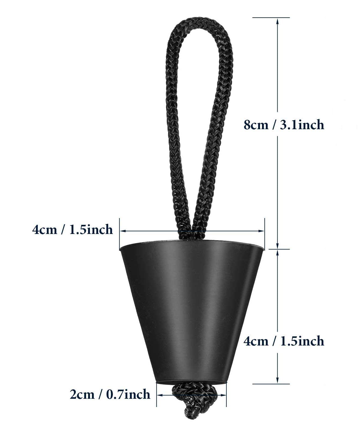 michebizzzz Universal Kayak Scupper Plug Silicone Scupper Plugs Kayak Canoe Drain Stopper with Lanyard for Kayak Plug Replacement Part 8 Pieces (Black)