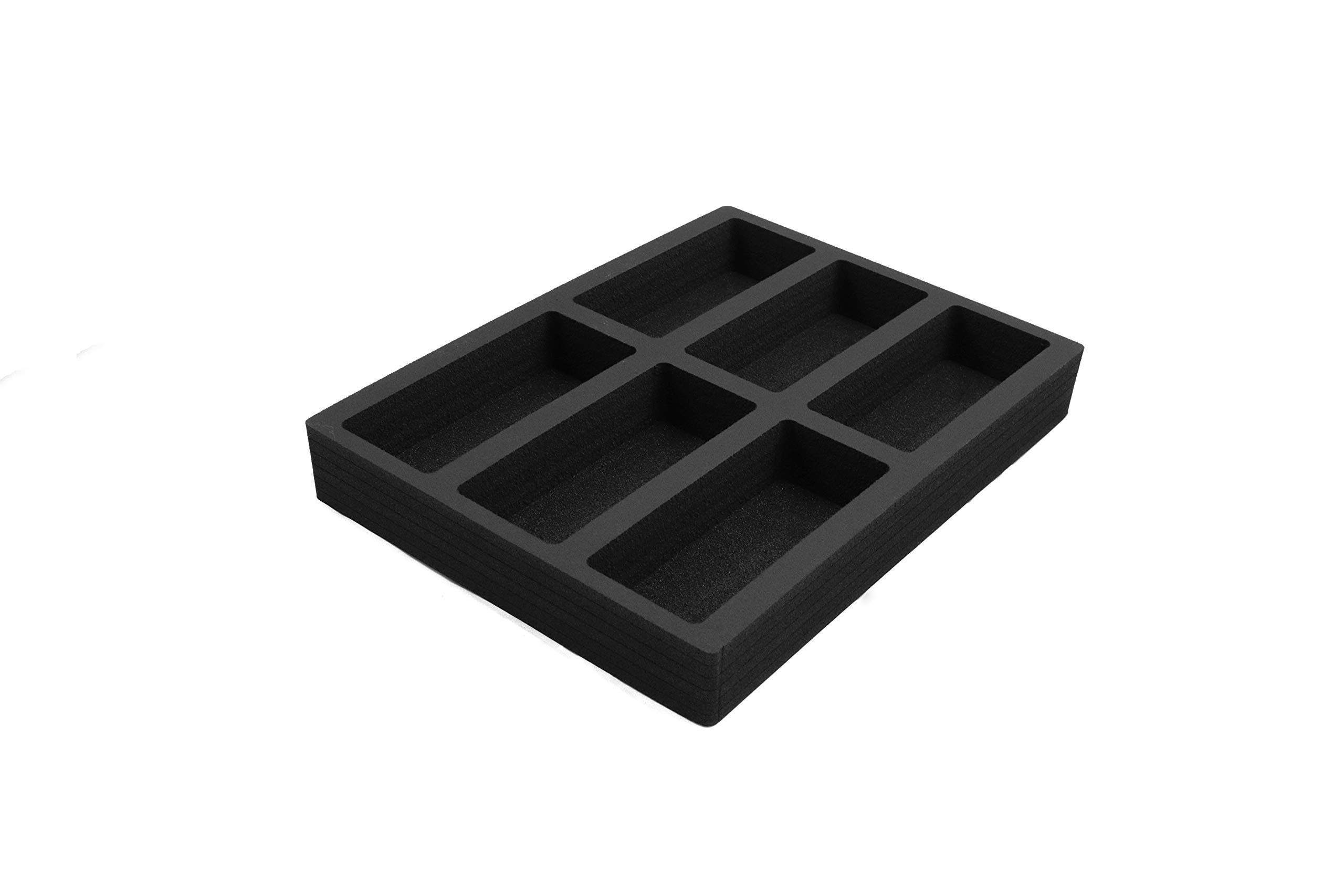Polar Whale Tea Bag Storage Deluxe Organizer Tray Drawer Bin Insert for Kitchen Home Office Condiments Packets Waterproof Washable Black Foam 6 Compartment 11.9 X 15.9 Inches
