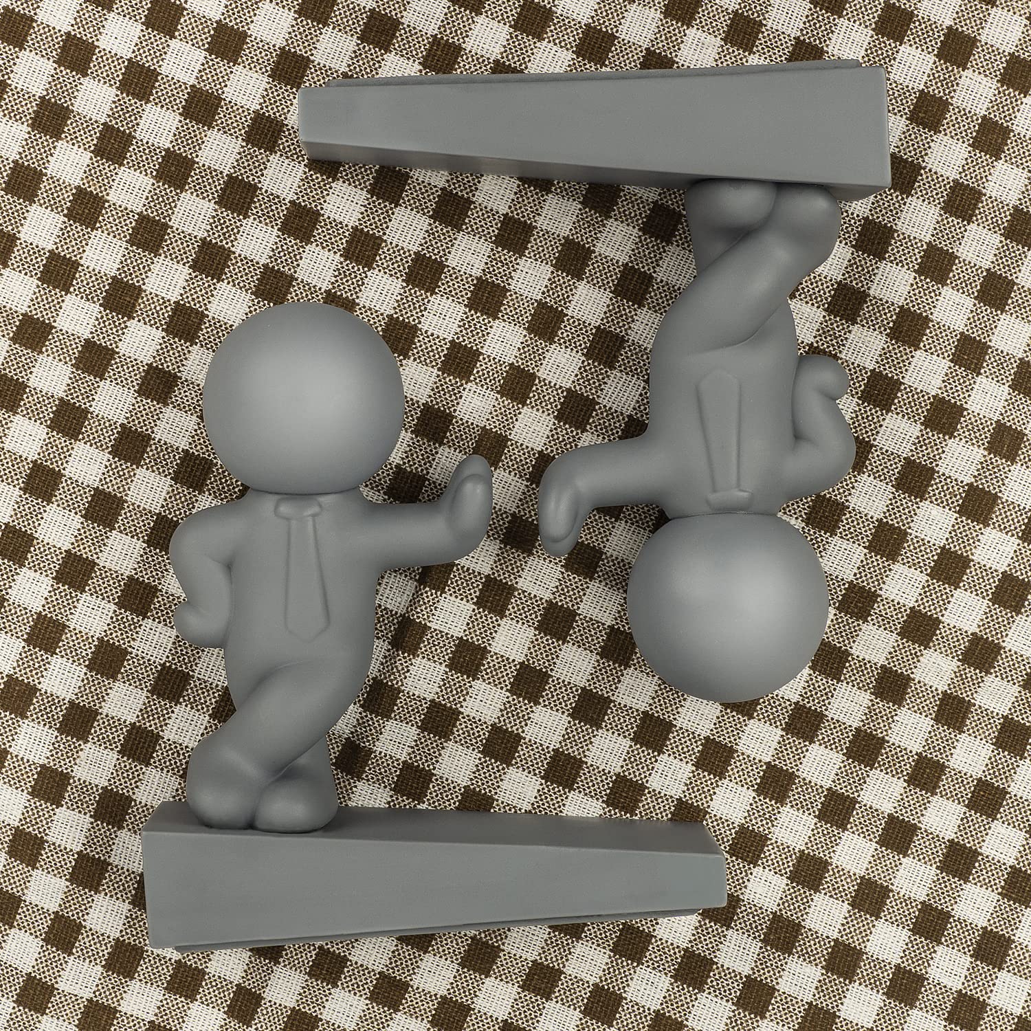Omoojee Decorative Door Stopper, 2 Pack, Effective to Hold Your Door Open,Cute Door Wedge for Home and Office, Gray(Patented)