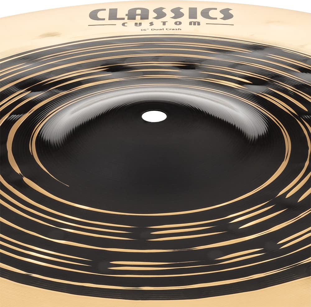 Meinl Cymbals Classics Custom Dual 16" Crash Cymbal for Drum Set, Dark/Brilliant β Made in Germany β B12 Bronze, 2-Year Warranty, (CC16DUC)