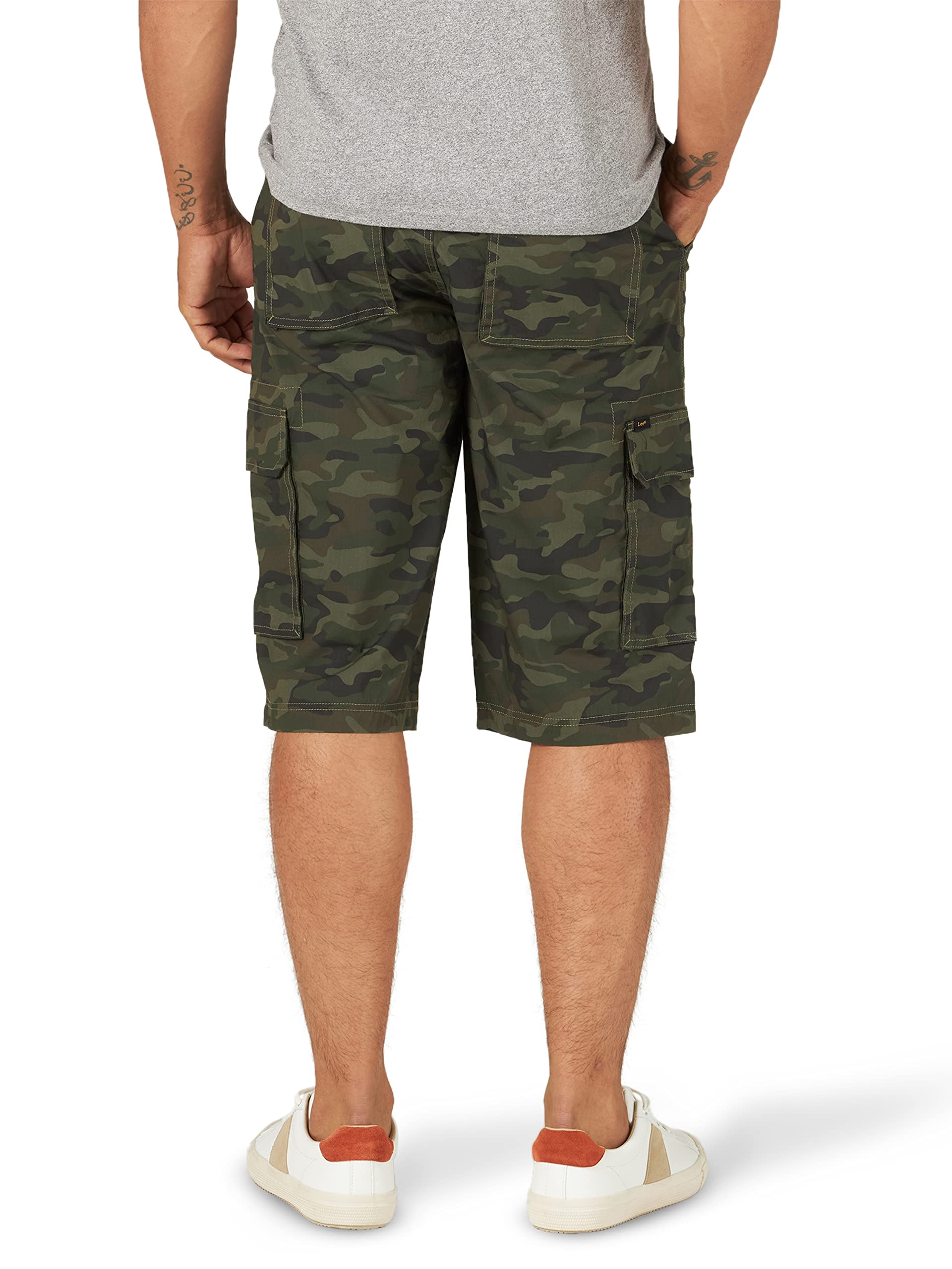 Lee Men's Extreme Motion Cameron Cargo Short, Green Camo, 40