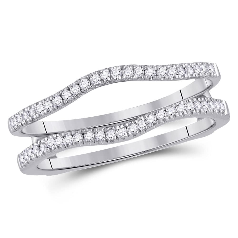Purple Star D/VV1 Diamond Curved Wedding Bands for Women Ring Enhancer Guard for Engagement Rings 925 Sterling Silver (11)