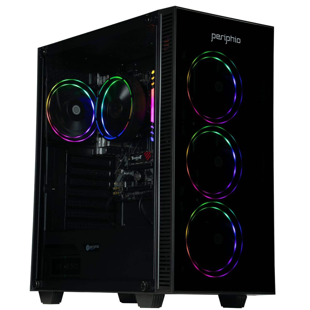 Periphio Terra Prebuilt Gaming PC - AMD Radeon Vega 7 Graphics | Ryzen 5 4600G (4.2GHz Turbo) | 1TB M.2 NVMe SSD | 16GB DDR4 RAM | Windows 10 Gaming Desktop Computer | WiFi + BT, Black