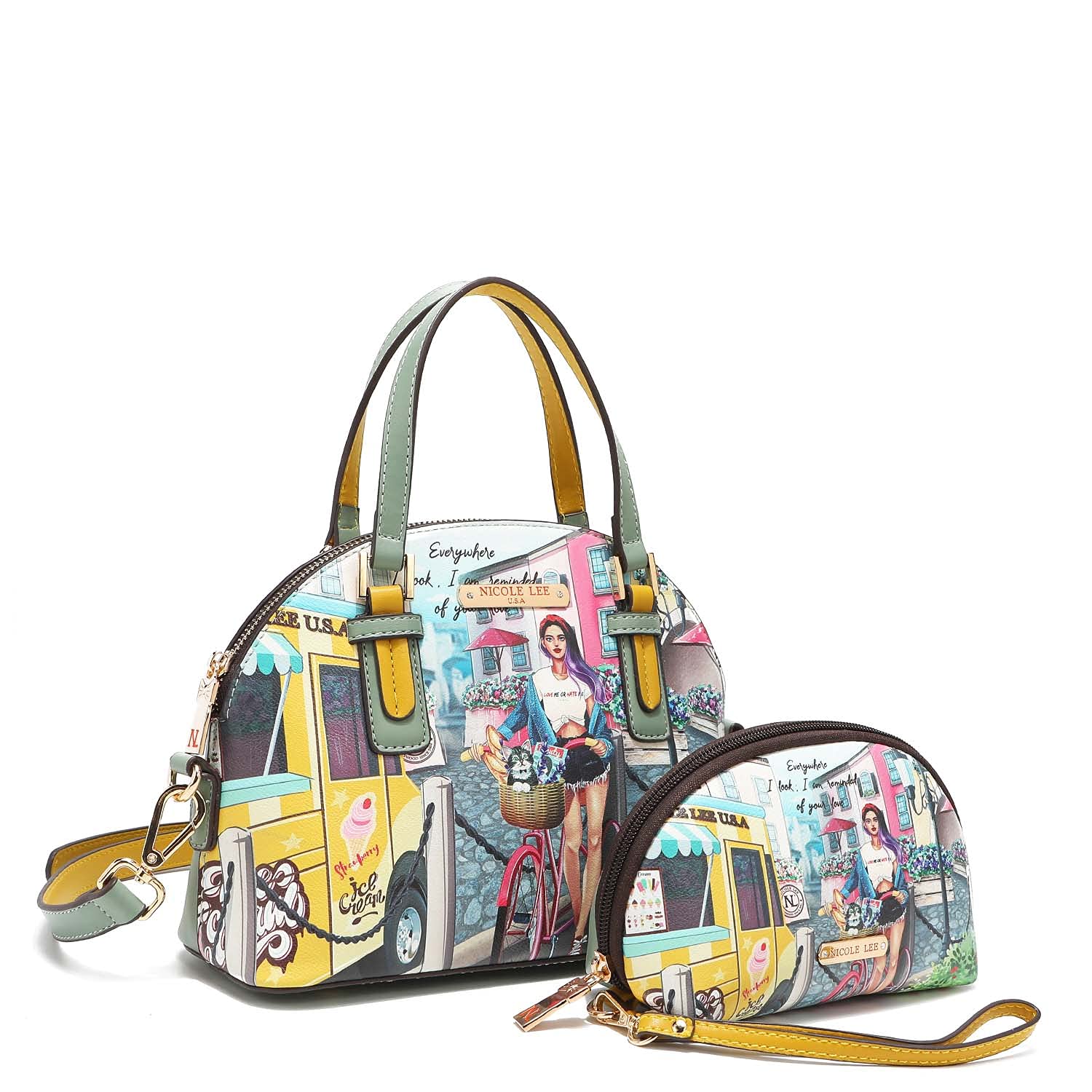 Nicole Lee Cozy Street In Milan 3 Piece Set (Shopper, Mini Satchel, Pouch)