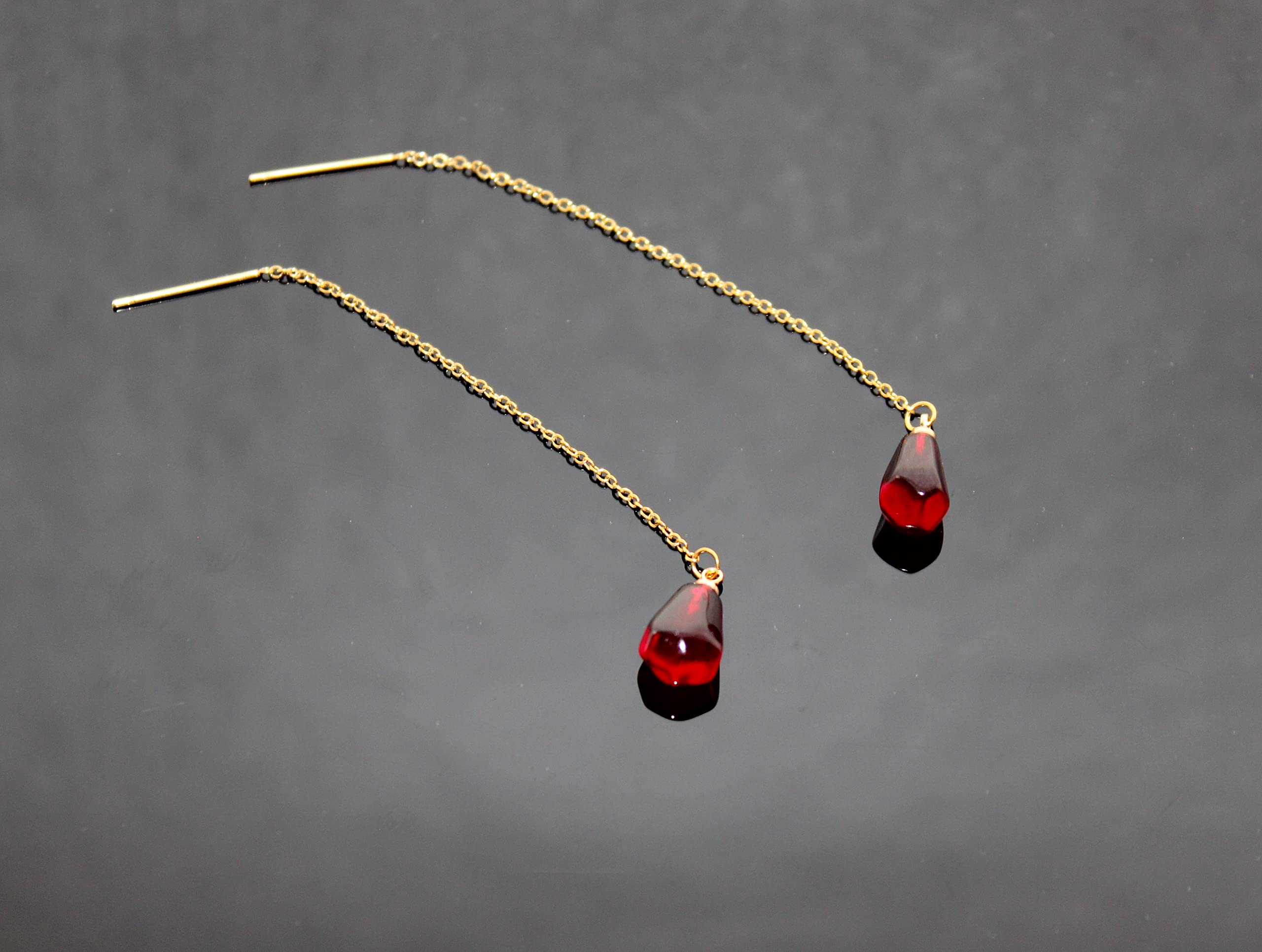 Pomegranate seed jewelry (Gold earrings)