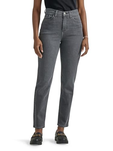 Lee Women's High Rise Mom Jean, Washed Black, 2
