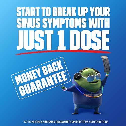 Mucinex Sinus Max Severe Congestion & Pain Relief, Maximum Strength Nasal & Sinus Relief, Decongestant for Adults, Acetaminophen Pain Reliever, Guaifenesin Expectorant and Mucus Removal, 20 Caplets