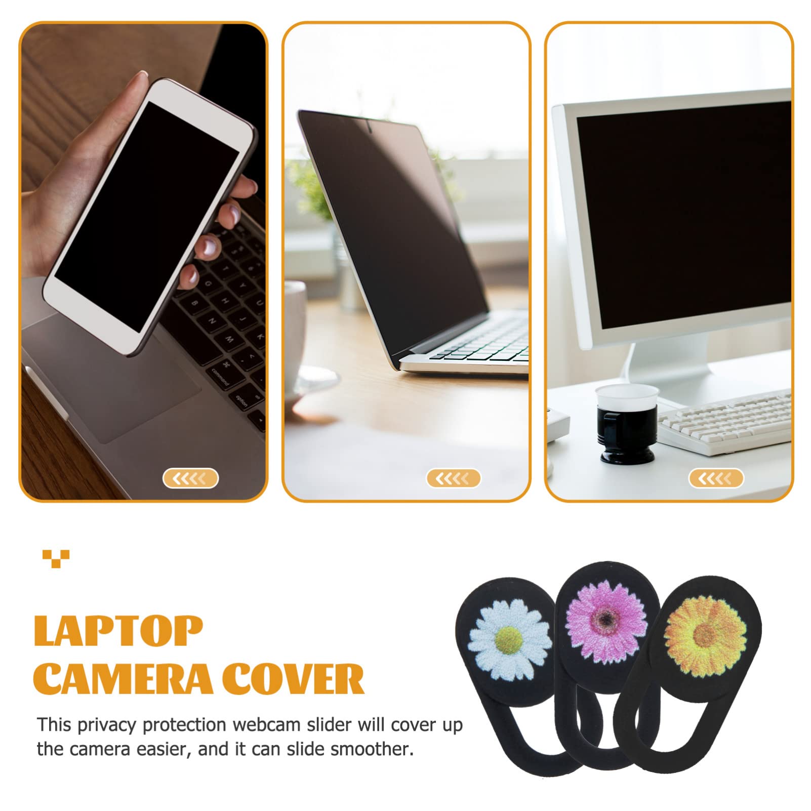 UKCOCO 3Pcs Camera Slide Cover Laptop Webcam Privacy Covers Phone Camera Cover Privacy Lens Protector Cover Computer Laptop Phone Accessories