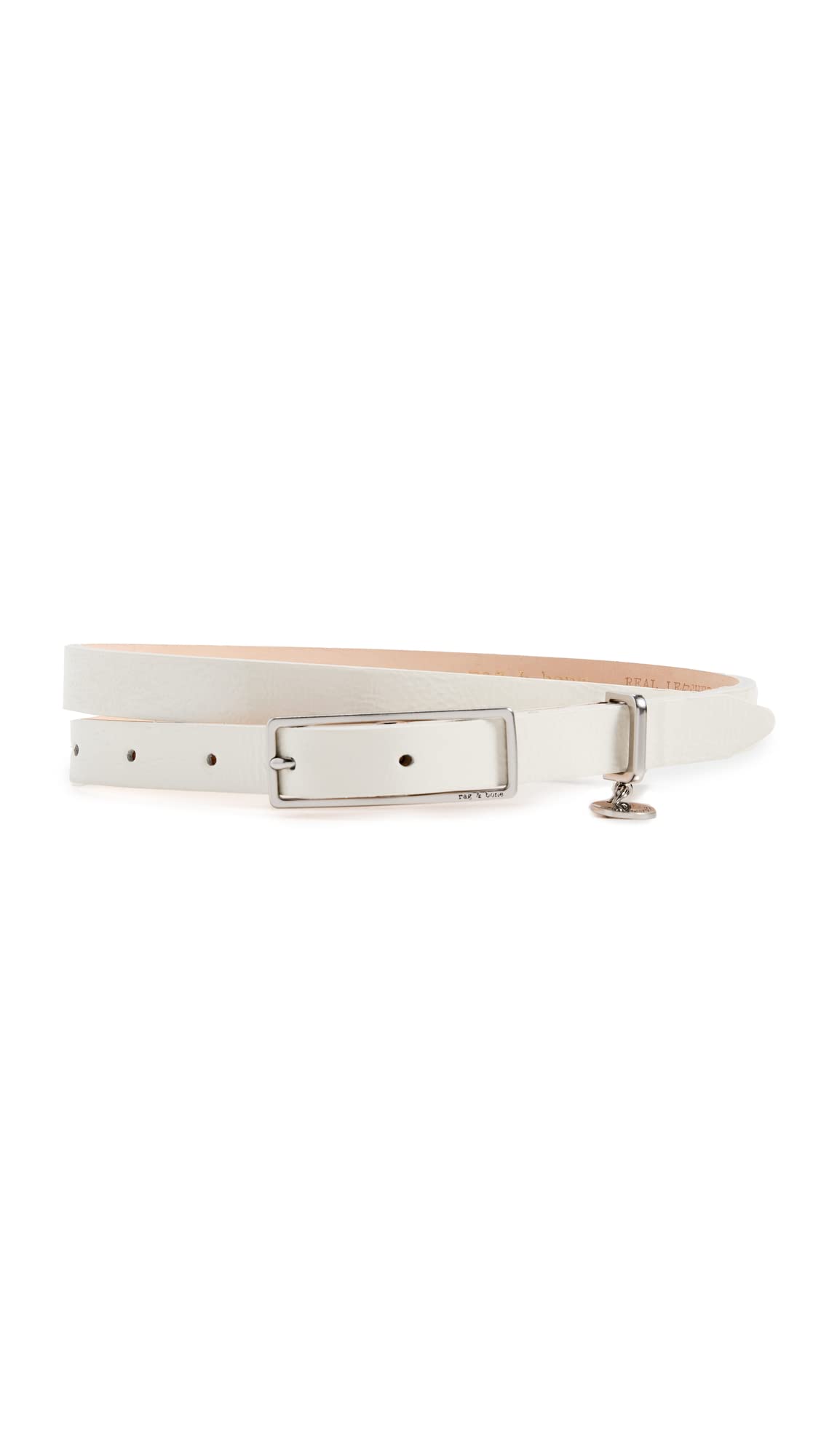 rag & bone Women's Baby Rebound Belt, CRM, Off White, M