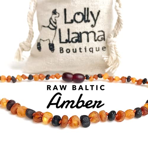 Lolly Llama Genuine Baltic Amber Necklace - Certified from The Baltic Sea - Tri-Color