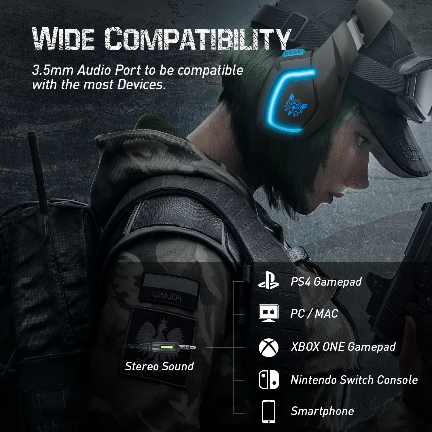 ONIGAL Gaming Headset with Microphone, Gaming Headphones Stereo 7.1 Surround Noise Cancelling Xbox Headset PS4 Headset for PS5 Xbox one PC Switch PlayStation Laptop