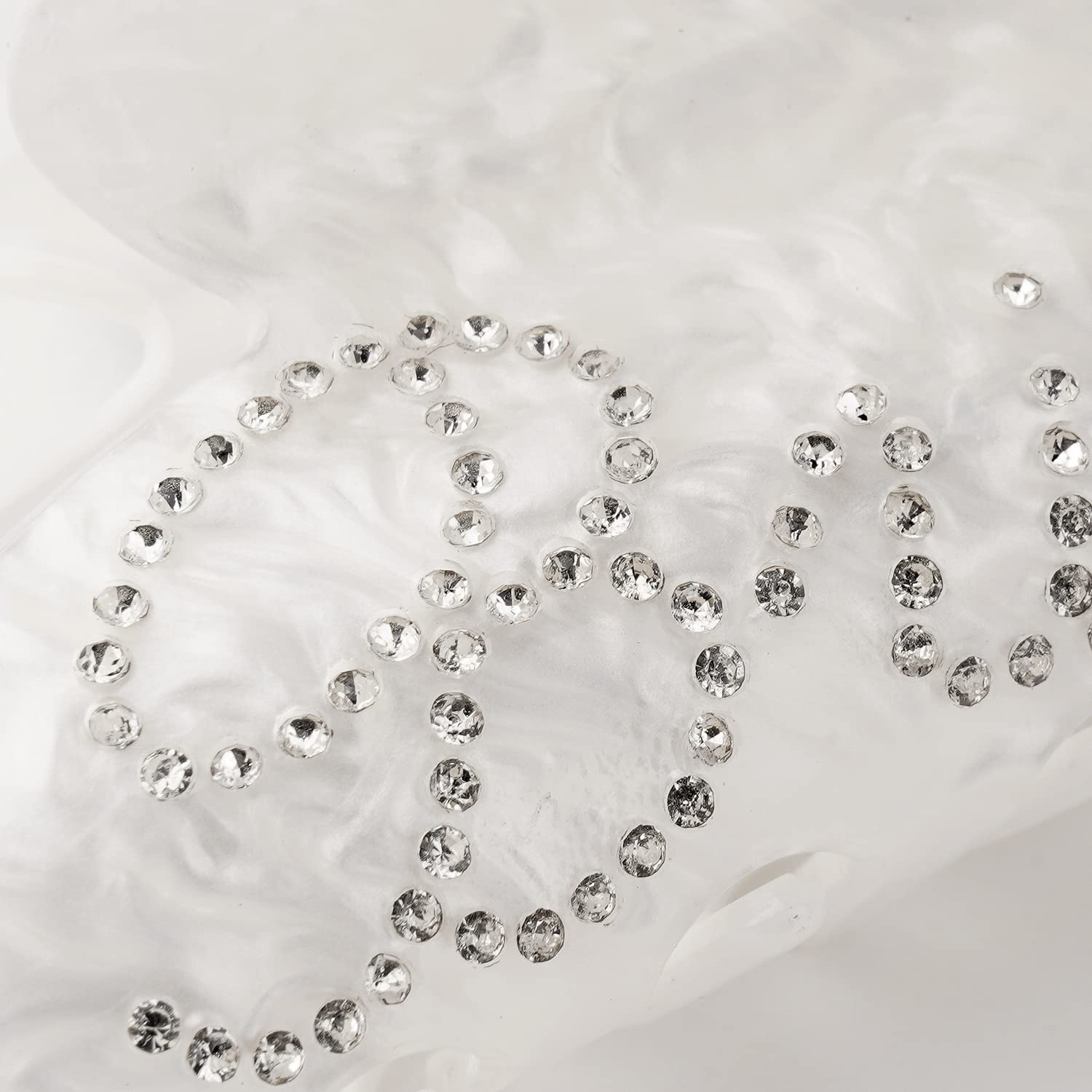 Saliyaa Bride Hair Clip - White Acrylic Hair Clip with Double-Side Bride Logo (4 inches) - Wedding Gift for Bride, Bridal Shower, Bachelorette Party Decorations Accessory - Rhinestone, Classy, Female