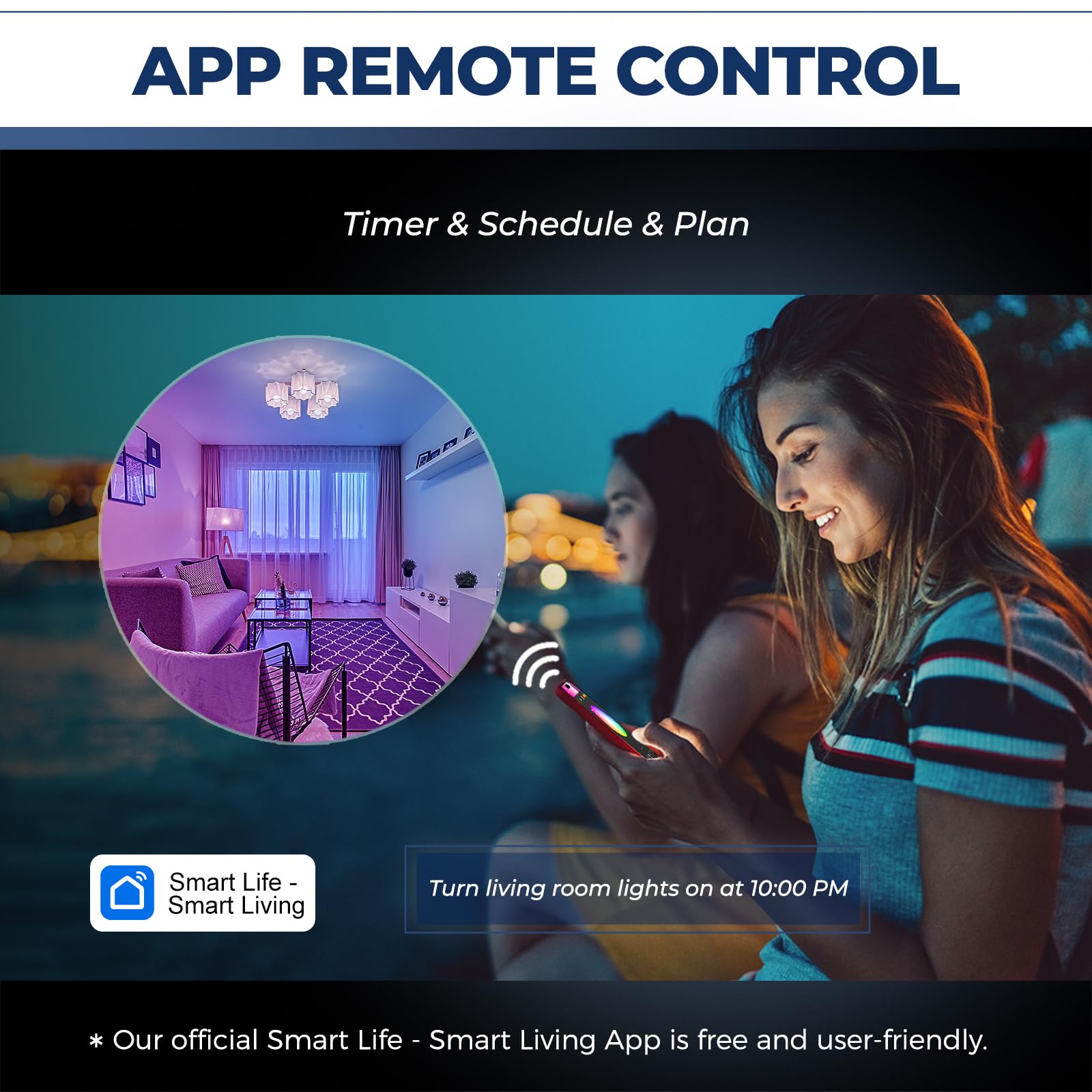 Lightinginside Smart Light Bulbs 50W Equivalent, WiFi G16 1/2 Candelabra E12 Ceiling Fan Smart Bulb Compatible with Alexa/Google Assistant/Smart Life, 5W 550LM, 2.4G WiFi Only, ETL Listed, 4PCS