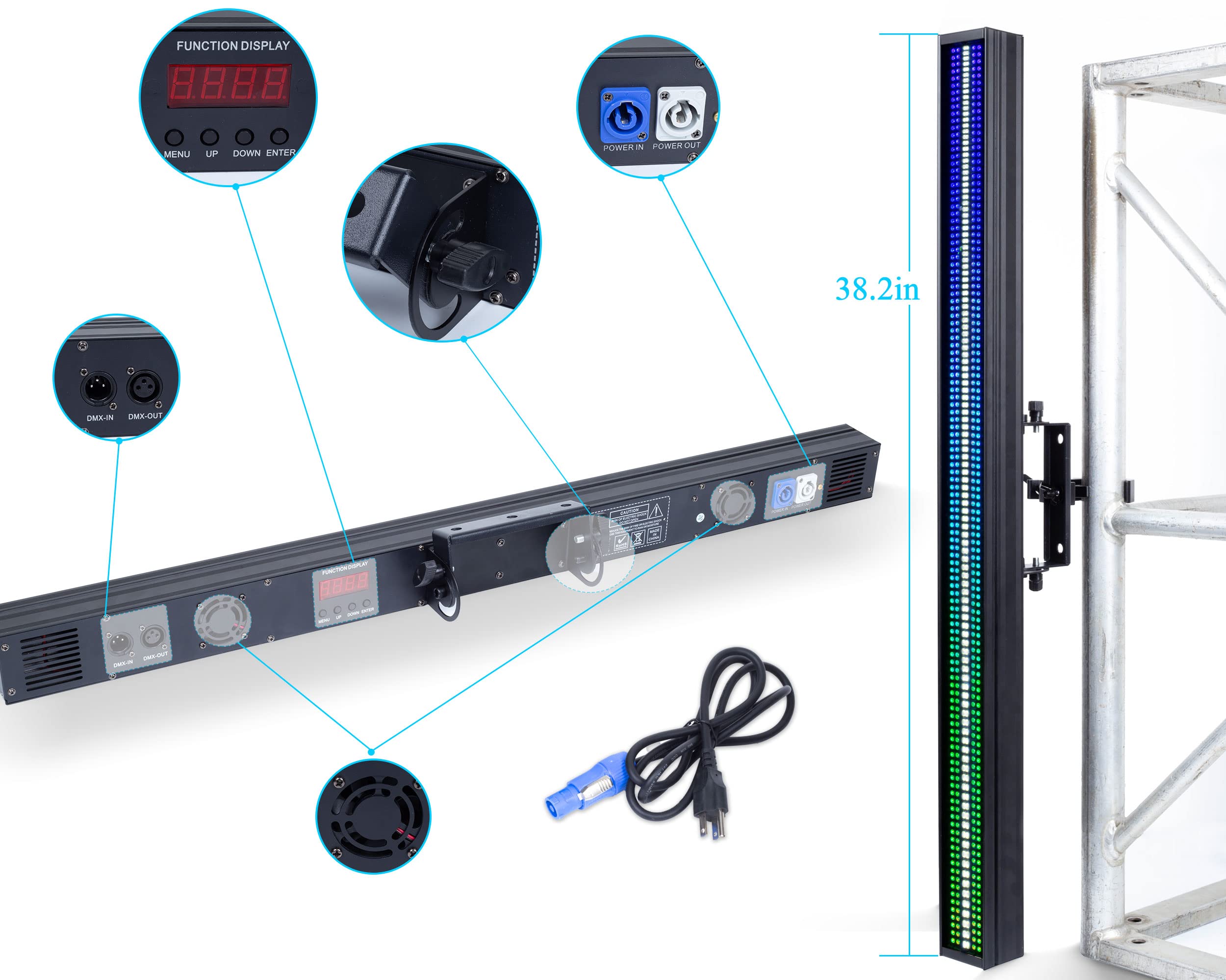 Pknight Stage Led DMX Light Bar Multifunctional Rgbw Pixel Led Wall Wash Light Strobe Wall Wash Bar For Church Gig Party Dj Stage Lighting