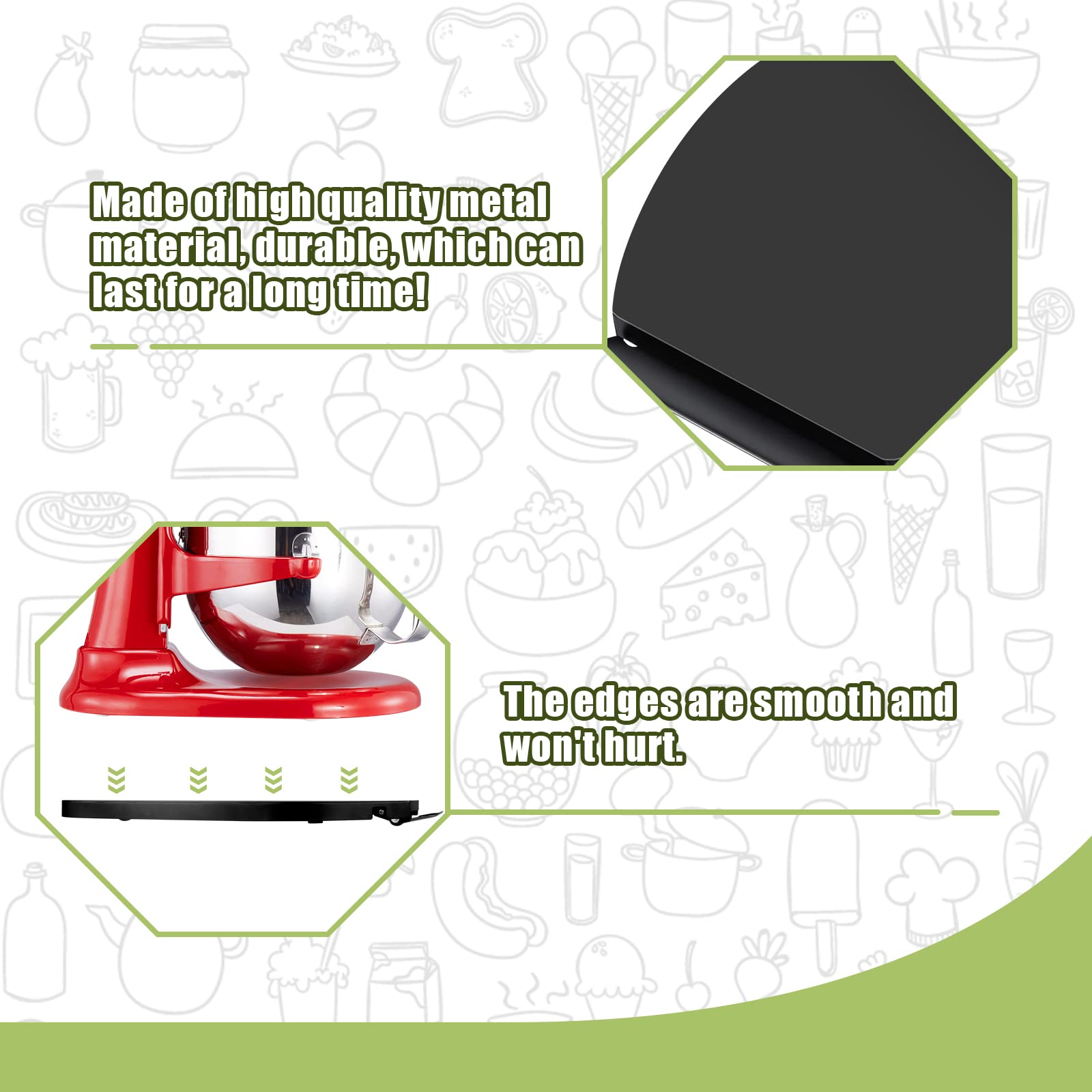 Mixer Sliding Tray for KitchenAid 5-8 Qt Bowl Lift Stand Mixer - Metal Rolling Tray Kitchen Countertop Appliance Slider Storage Moving Caddy with Wheel for KitchenAid 5-8 Qt Stand Mixer