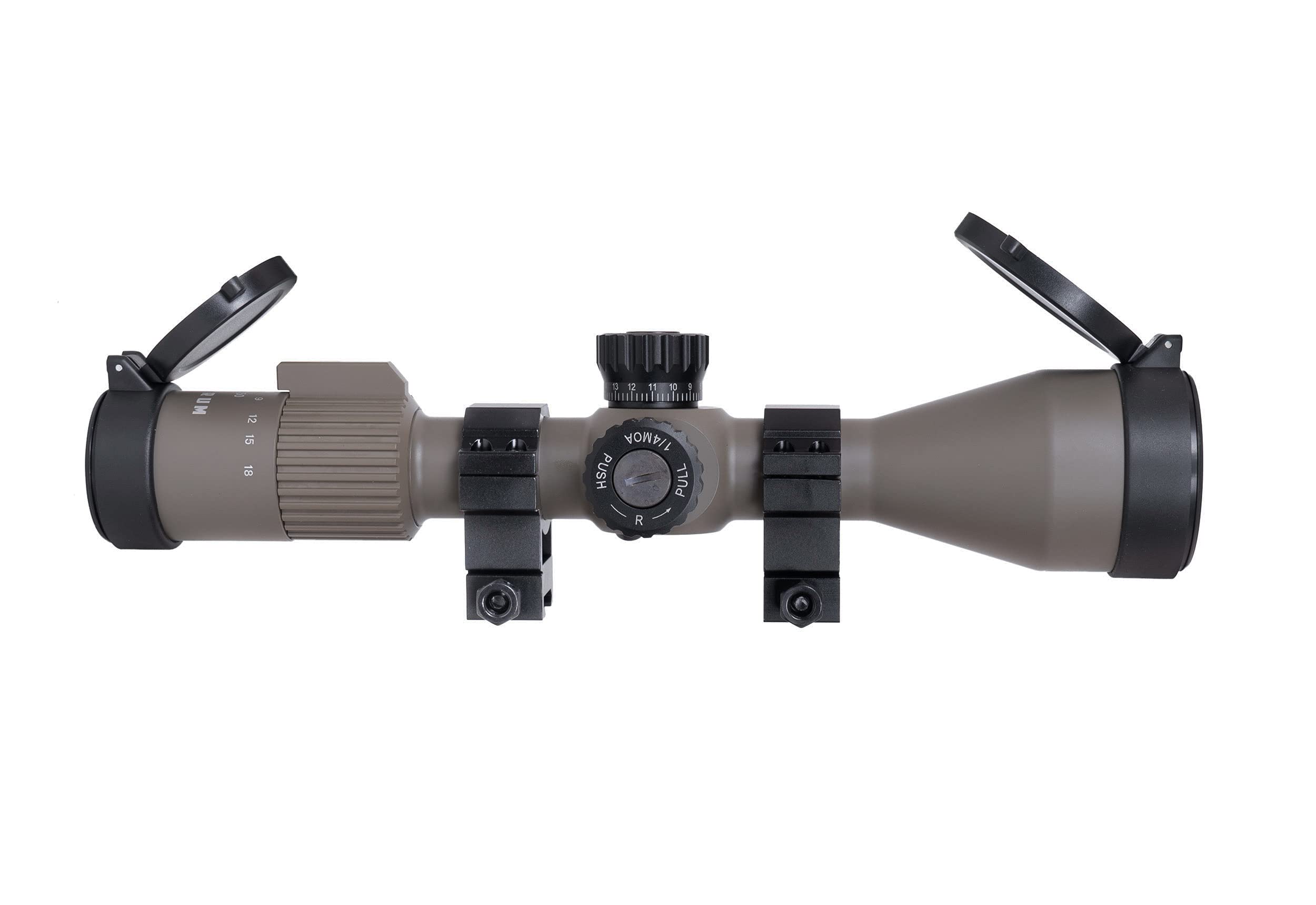 Monstrum G3 3-18x50 FFP Rifle Scope | Flat Dark Earth | Monstrum Extended Length Offset Scope Mount | 0 MOA | Bundle