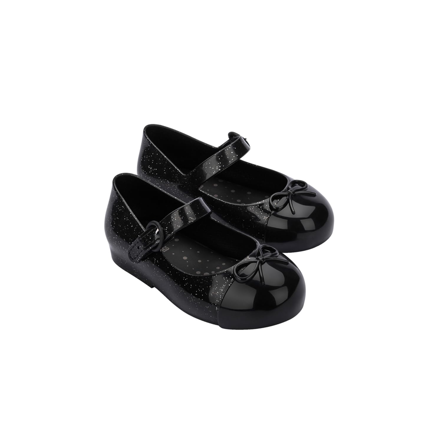 mini melissa Girl's Sweet Love Cap Toe (Little Kid/Big Kid) Glitter Rose/Black 13 Little Kid M