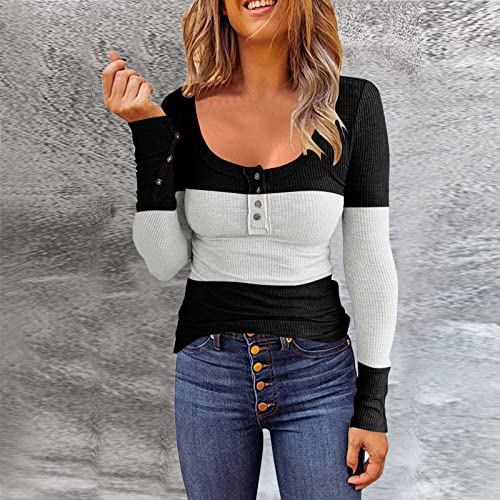 Women Long Sleeve Tshirt Autumn Sweatshirt Tops Classic Retro Long Sleeve Shirt Sweatshirt Pullovers Outdoor Pullovers Black-a