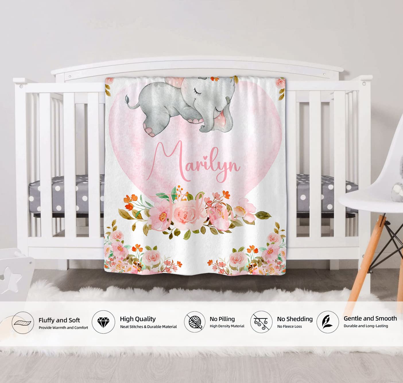 Personalized Baby Blanket for Girls Boys, Custom Baby Blanket with Name, Super Soft Personalized Gifts Blanket for Kids, Personalized Name Blanket for Birthday, Party, Valentine's Day