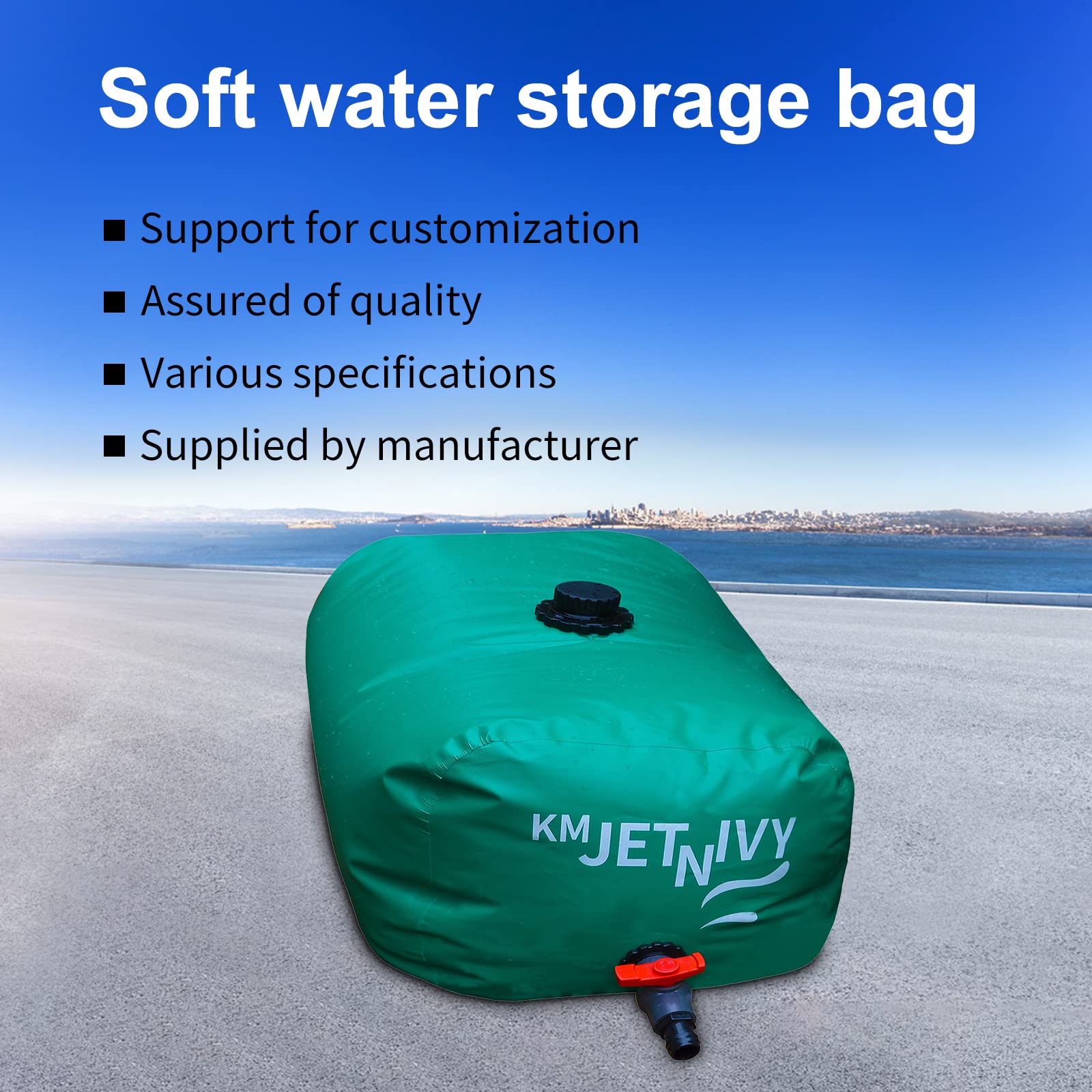 KMJETNIVY Water Storage Bladder, Collapsible Water Bladder Tanks, Large-Capacity Water Storage Container, Portable Emergency Water Storage Tank (Black 110L)
