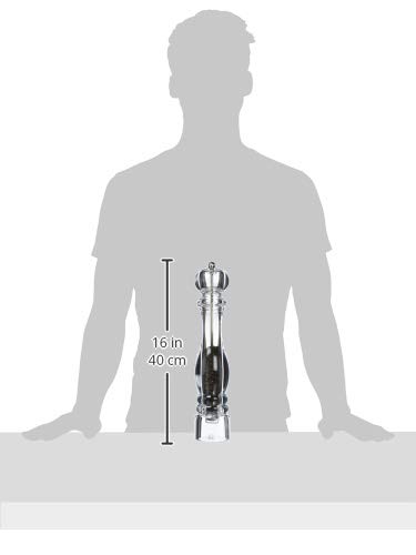 Peugeot - Nancy Manual Pepper Mill - Transparent Adjustable Grinder - Acrylic, Clear, 15 inches
