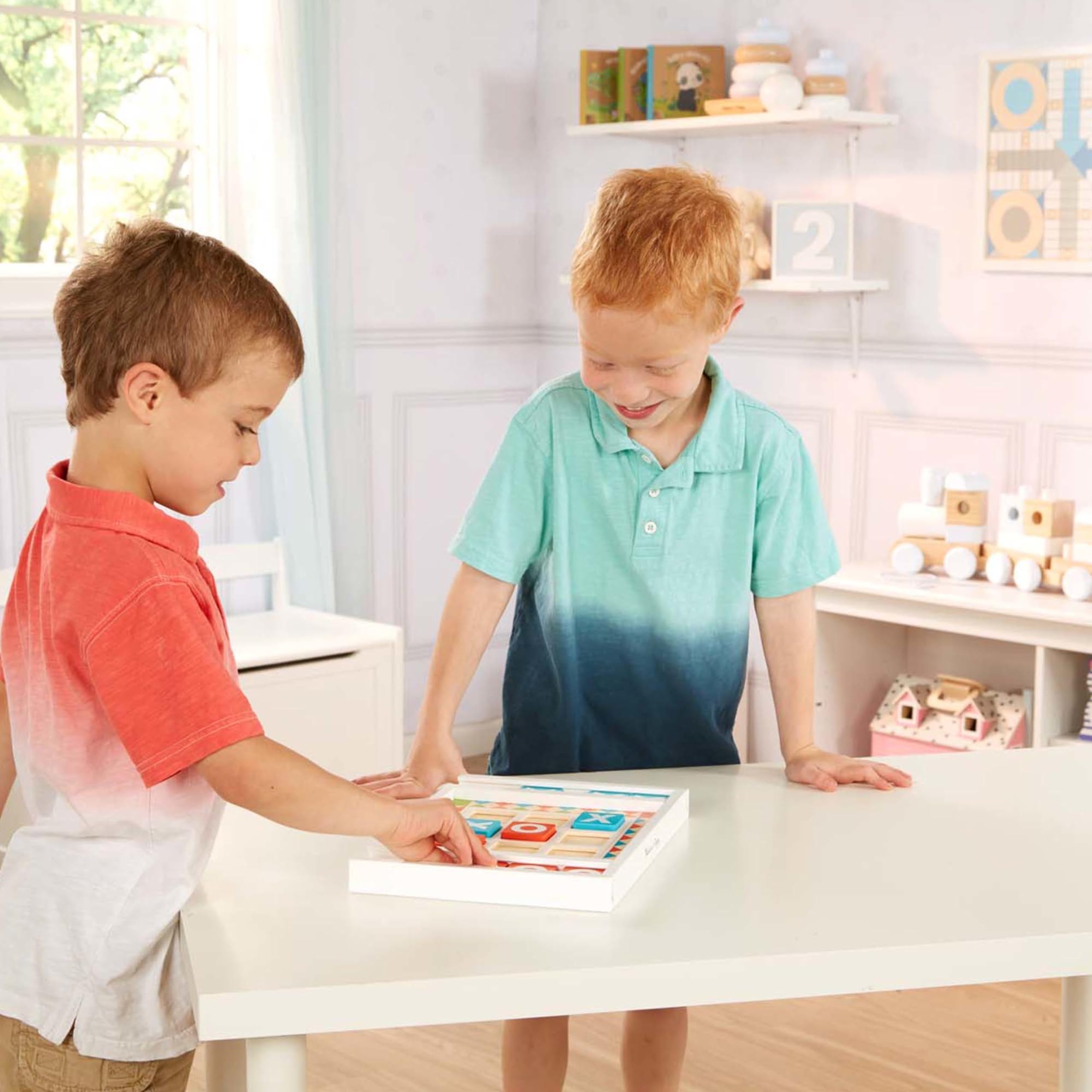Melissa & Doug Wooden Tic-Tac-Toe Board Game with 10 Self-Storing Wooden Game Pieces (12.5†W x 8.5†L x 1.25†D)