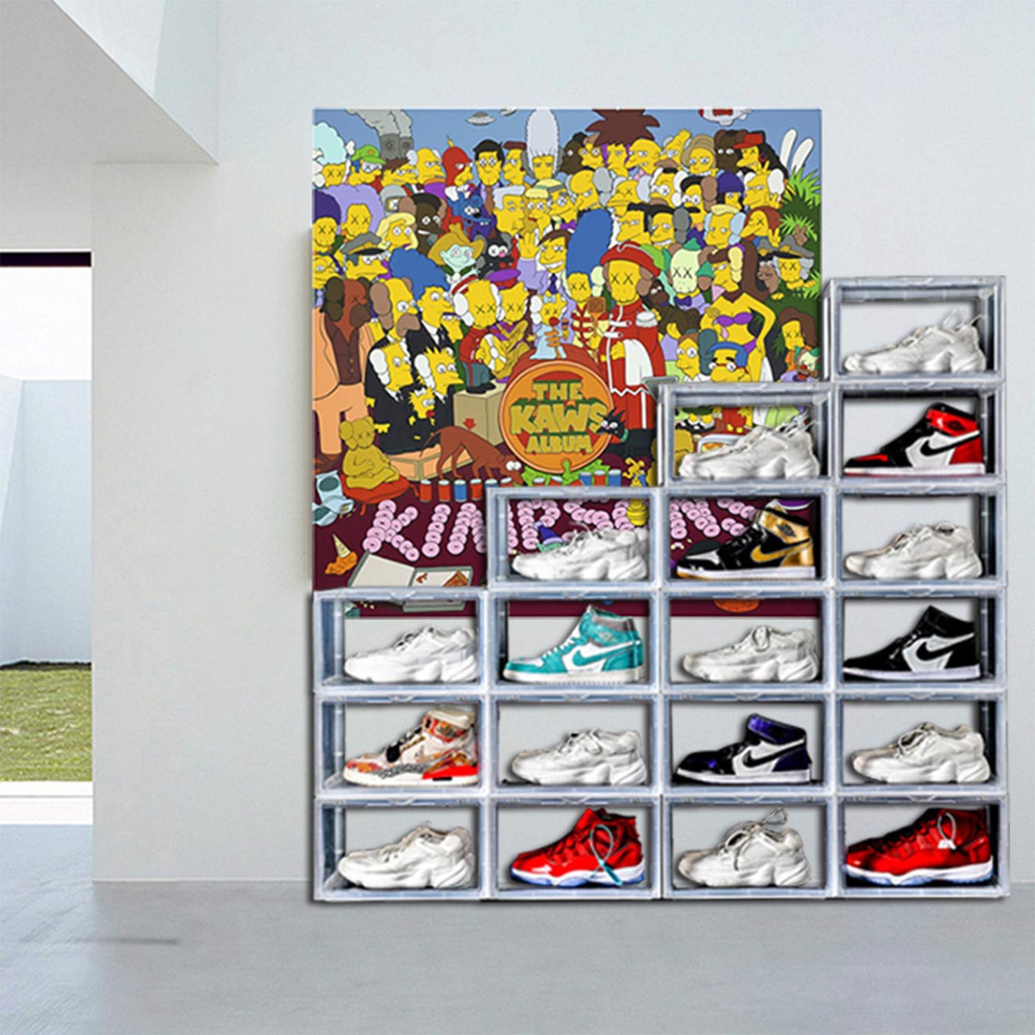 Melody House Shoe Storage Boxes Clear Plastic Stackable Shoe Container Display Shoe Organizer with Drop Front for Sneaker, High-Heel, Boots Transparent 2 Pack