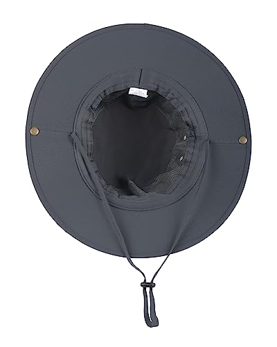 Zylioo 2XL Oversized Summer Boonie Hats,Adjustable Fishing Sun Hat for Big Heads,Large Lightweight Cooling Hat Dark Gray