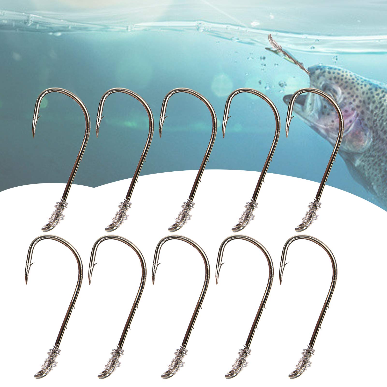 mogen886 10Pcs Fishhook Mini Anti-Corrosion Carbon Steel Fish Hooks Fishing Accessory for Fishing Outdoor 03