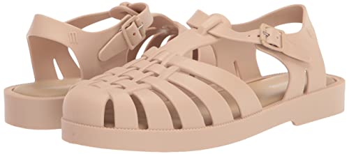 mini melissa Girls Flat Sandals, Beige, 6 Toddler