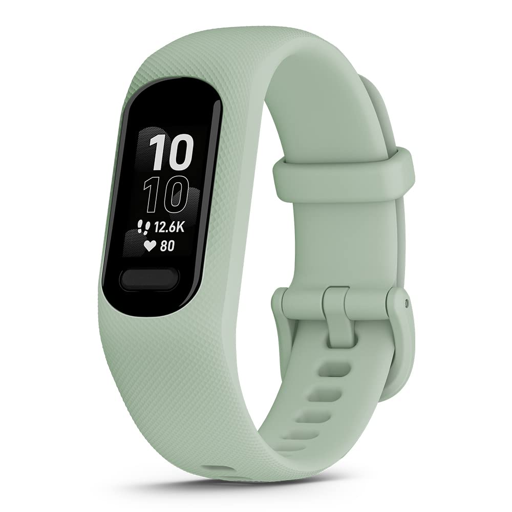 PlayBetter Garmin vivosmart 5 (Mint, S/M) Fitness Tracker Bundle - Easy to Use Wrist Watch with Heart Rate Monitor, Sleep Tracker, & Phone GPS - includes 5000mAh Portable Charger