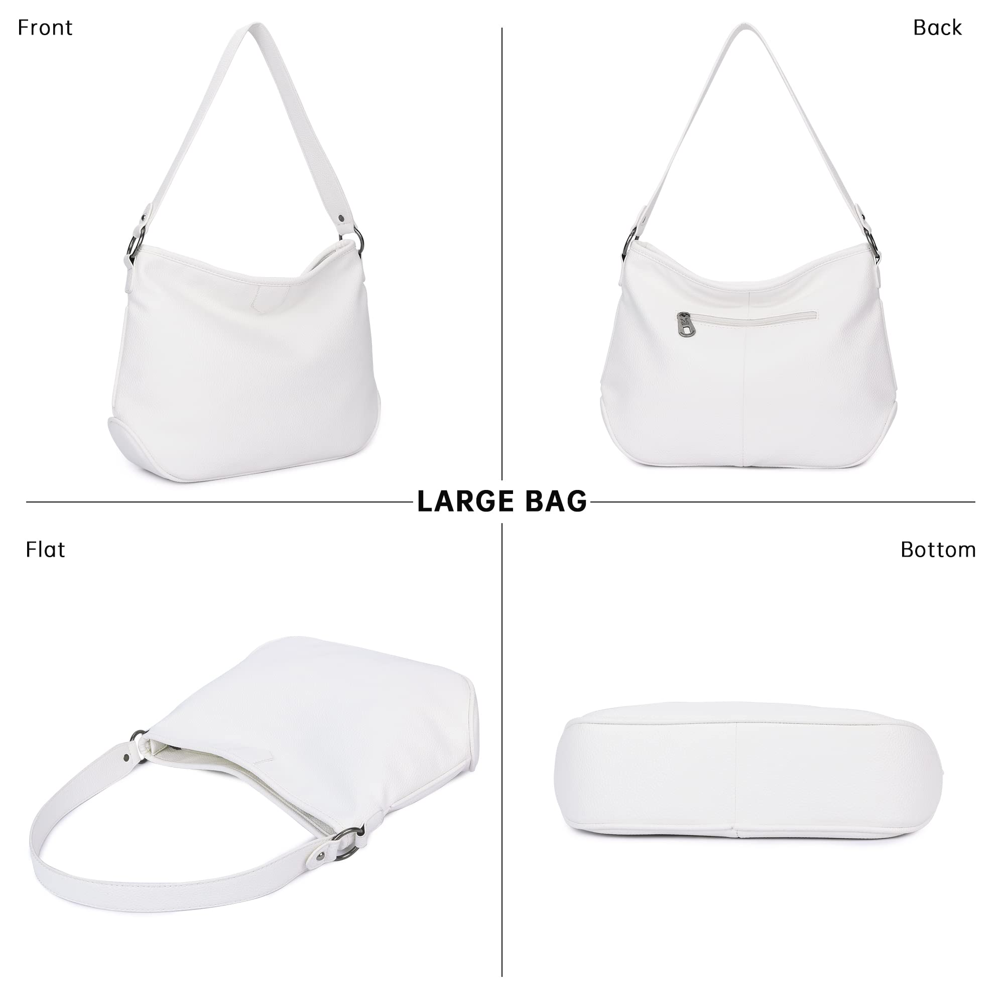 Montana West Hobo Bags for Women Purses and Handbags Classic Simple Top Handle Shoulder Satchel Bags MWC-085WH